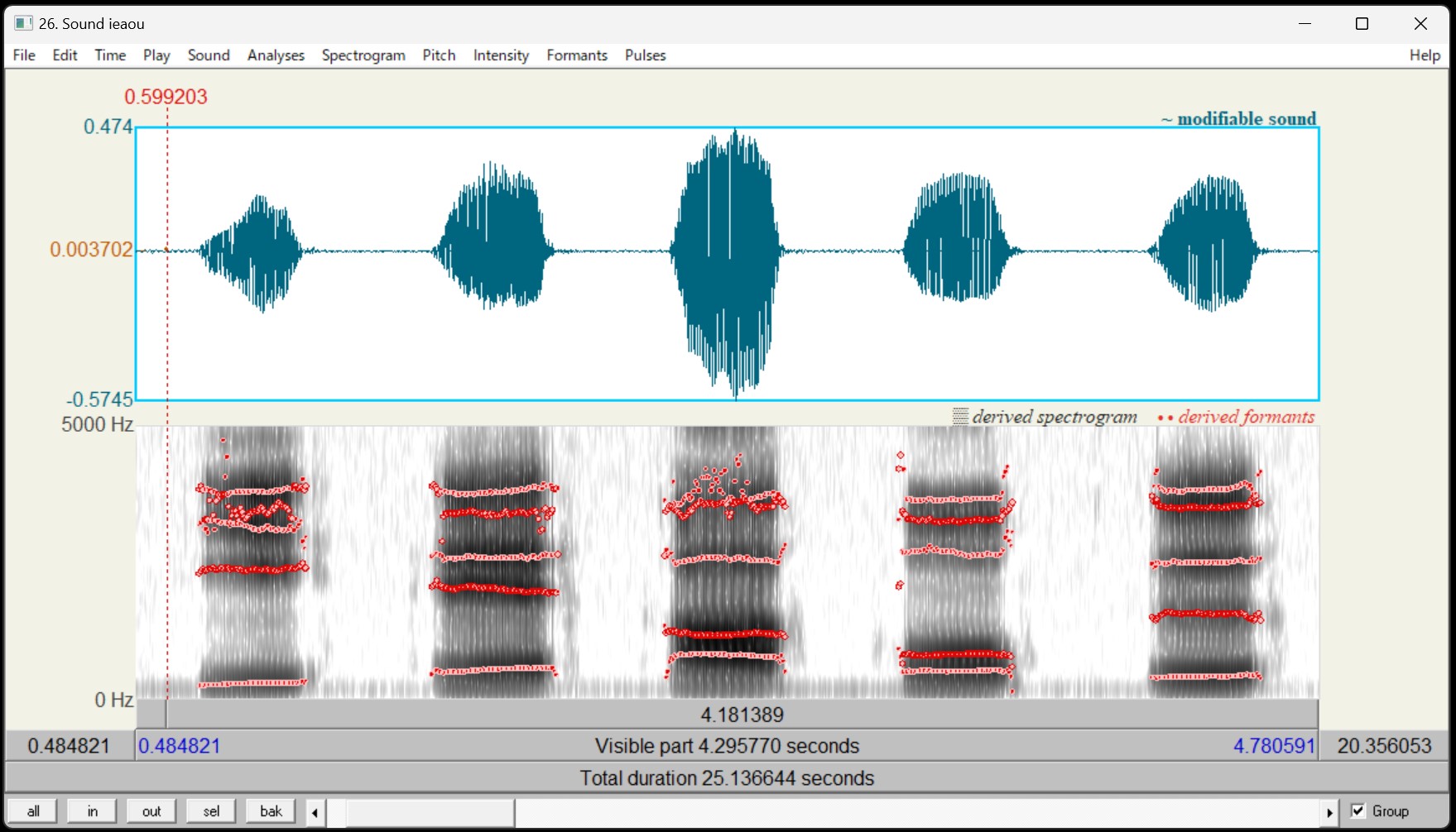 母音のフォルマントの計測 | Praatで音声学 | 発音と音声学の資料室