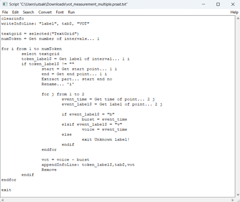 Praatスクリプトとは | Praatで音声学 | 発音と音声学の資料室